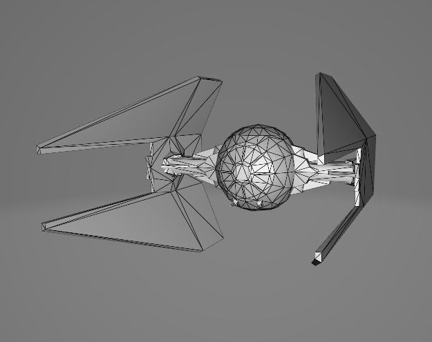 3D model STAR WARS Tie Interceptor Space Ship - Low Poly Game - FBX Model VR / AR / low-poly ...
