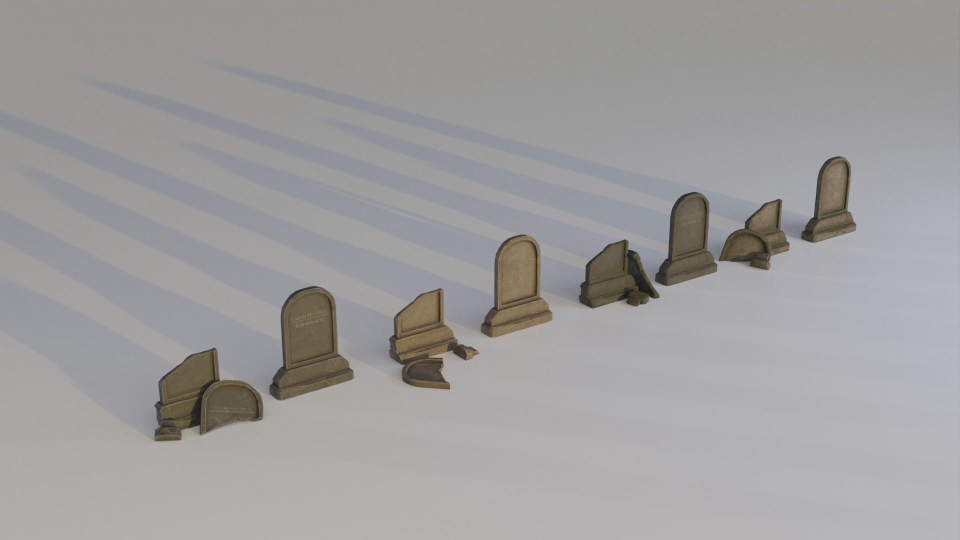 3D model Hand Sculpted cemetery gravestones part 7 VR / AR / low-poly ...