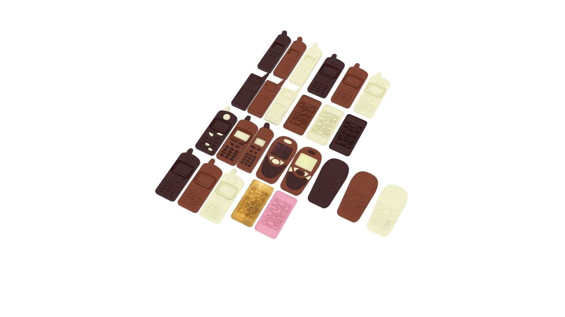 Chocolate Cell Phones Set 3D model | CGTrader