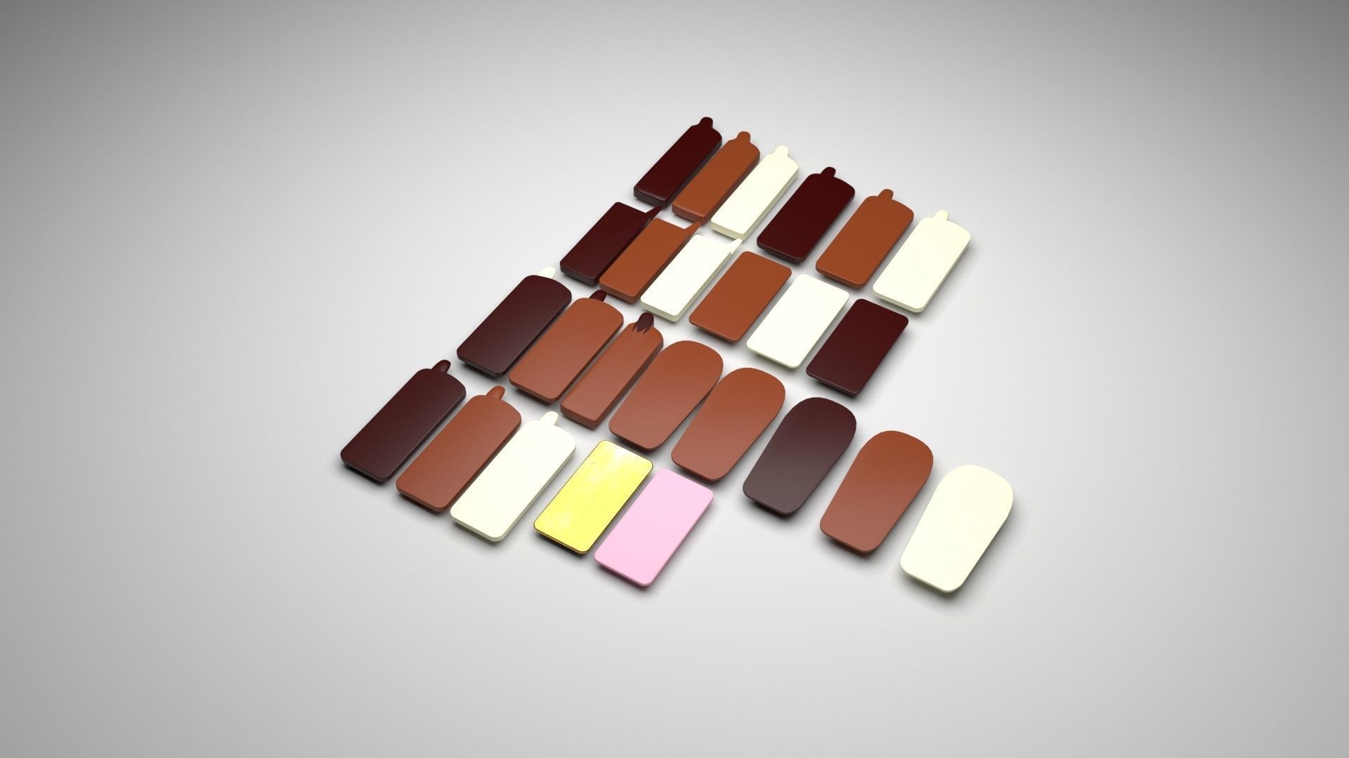 Chocolate Cell Phones Set 3D model | CGTrader