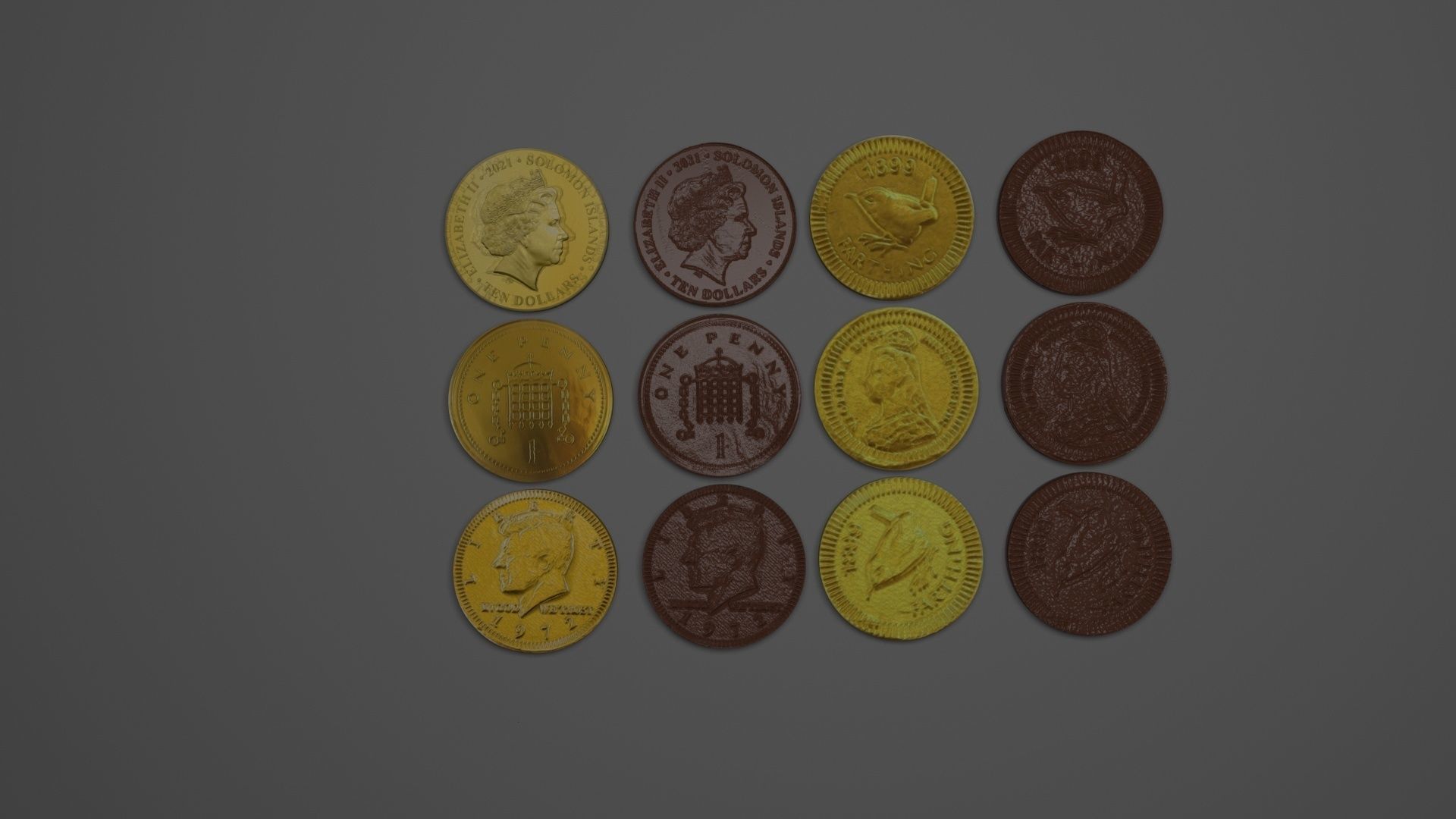 Chocolate Coins 3D model | CGTrader