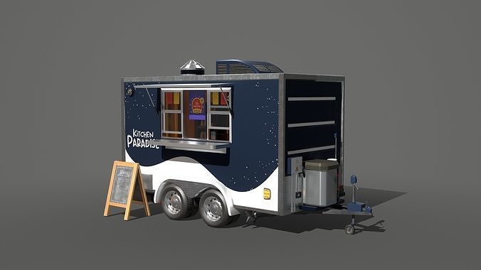 3D model Food Trailer Truck VR / AR / low-poly | CGTrader