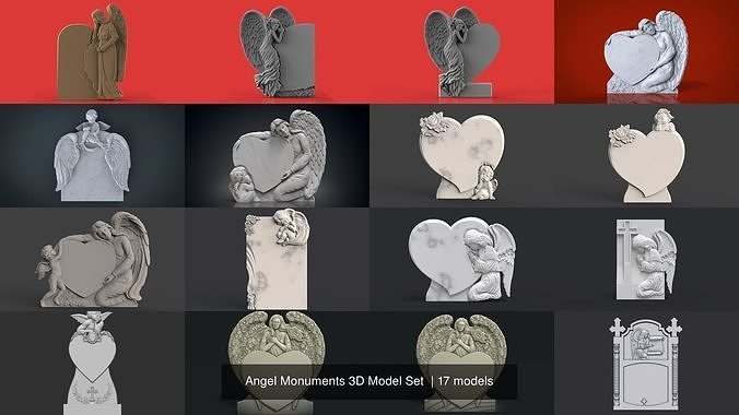 Angel Monuments 3D Model Set 3D Model Collection | CGTrader