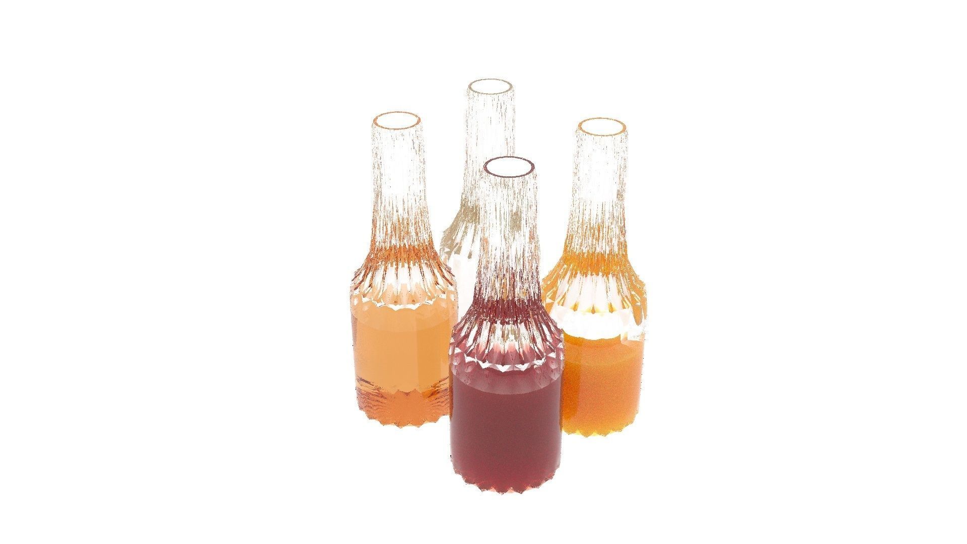 Juice Glass Bottles 3D model animated | CGTrader