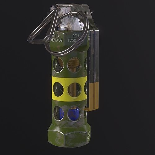 3D model FLASHBANG MODEL grenade bottle with key chain VR / AR / low ...