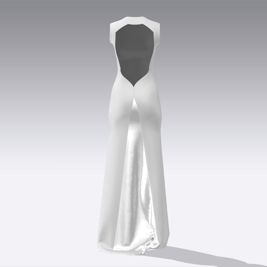 DRESS BACKLINE PANELED DIAMOND LOOK 3D model | CGTrader