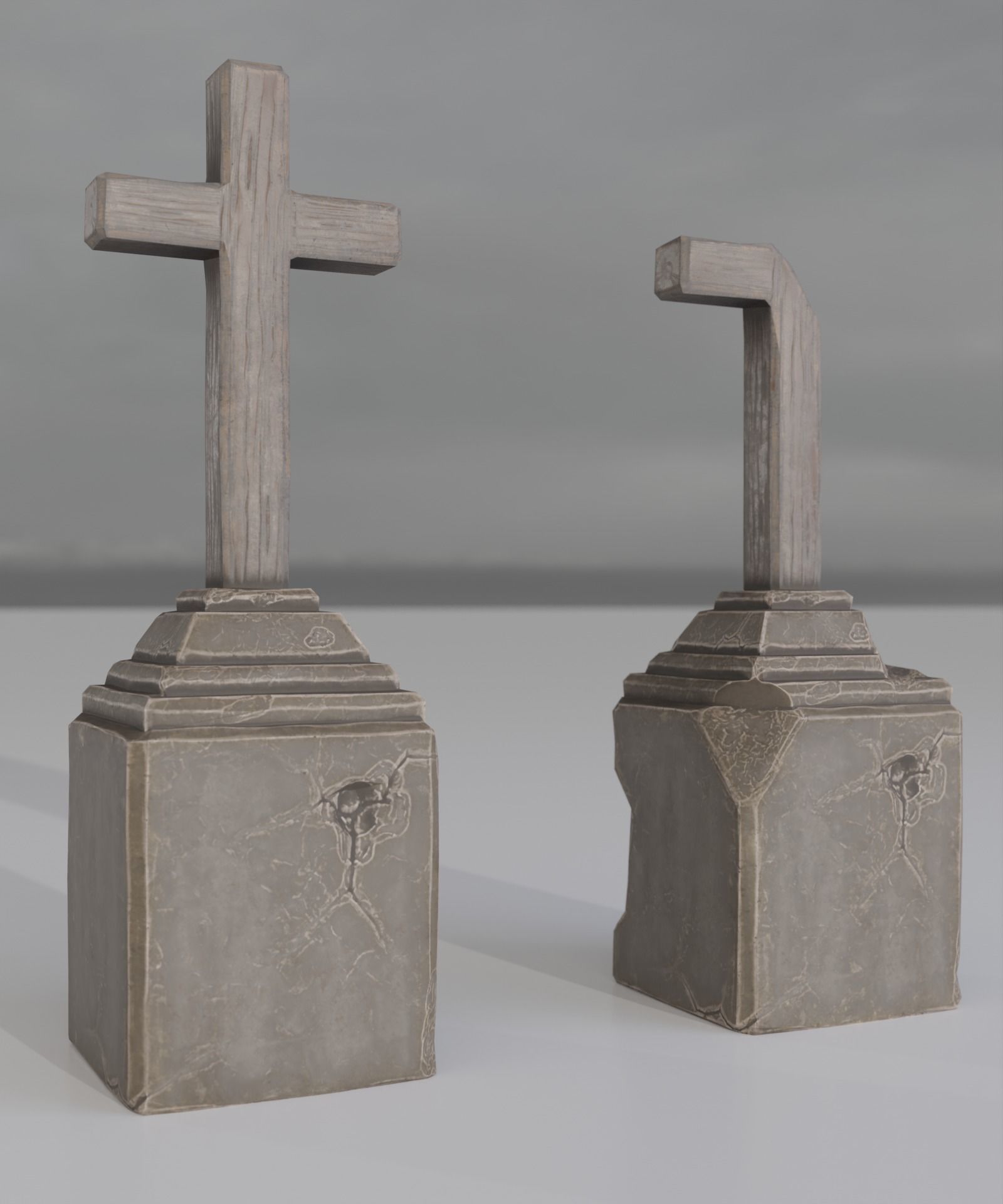 3D model Hand Sculpted cemetery gravestones pack VR / AR / low-poly ...