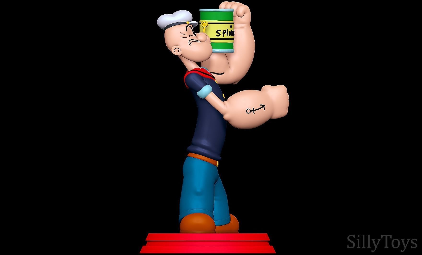 Popeye statue 3D model 3D printable | CGTrader