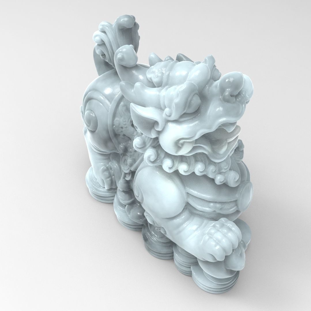 Pixiu Old Chinese mythical hybrid creature powerful protectors 3D model ...