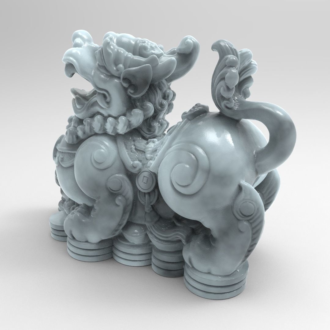 Pixiu Old Chinese mythical hybrid creature powerful protectors 3D model ...