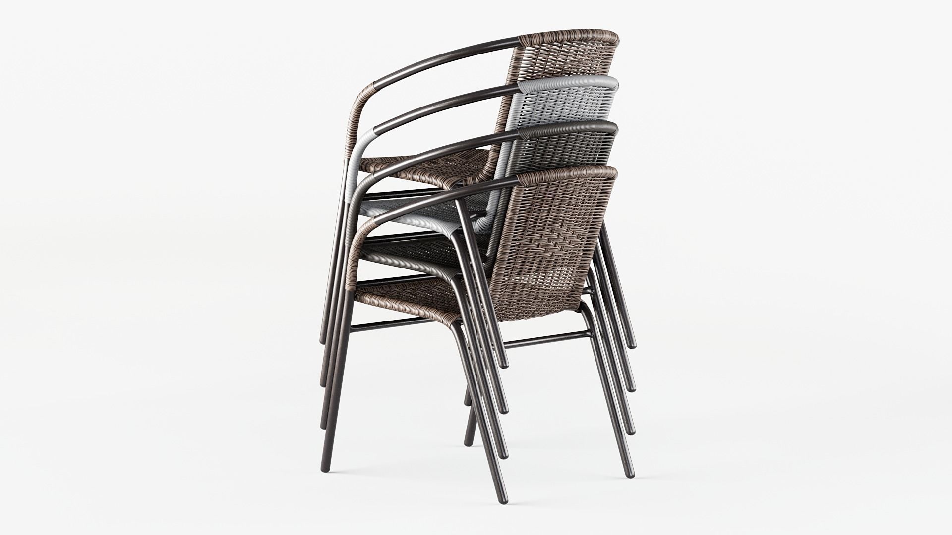 Stacking Rattan Armchair 3D model | CGTrader
