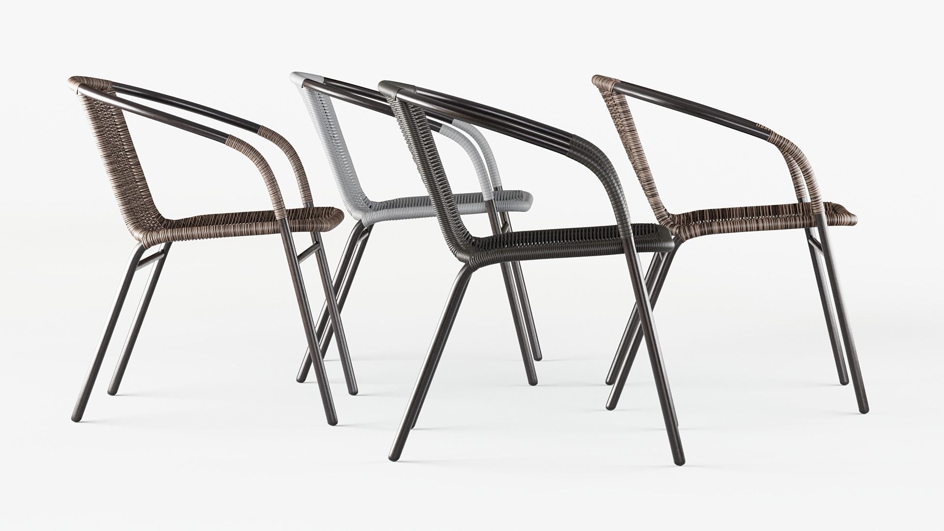 Stacking Rattan Armchair 3D model | CGTrader