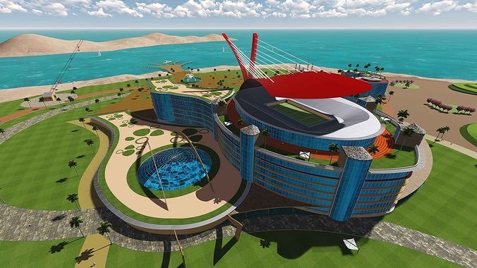 island resort 3D model | CGTrader