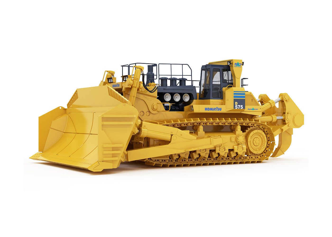 Super dozer Komatsu d575 3D model | CGTrader