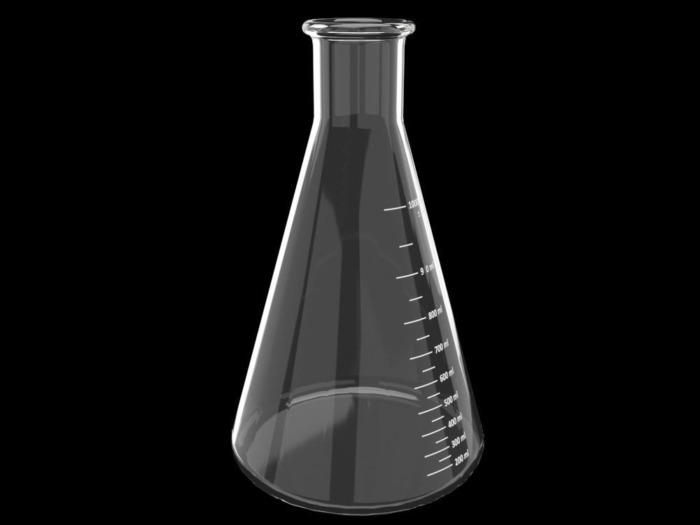 glass erlenmeyer flask conical 3D model | CGTrader