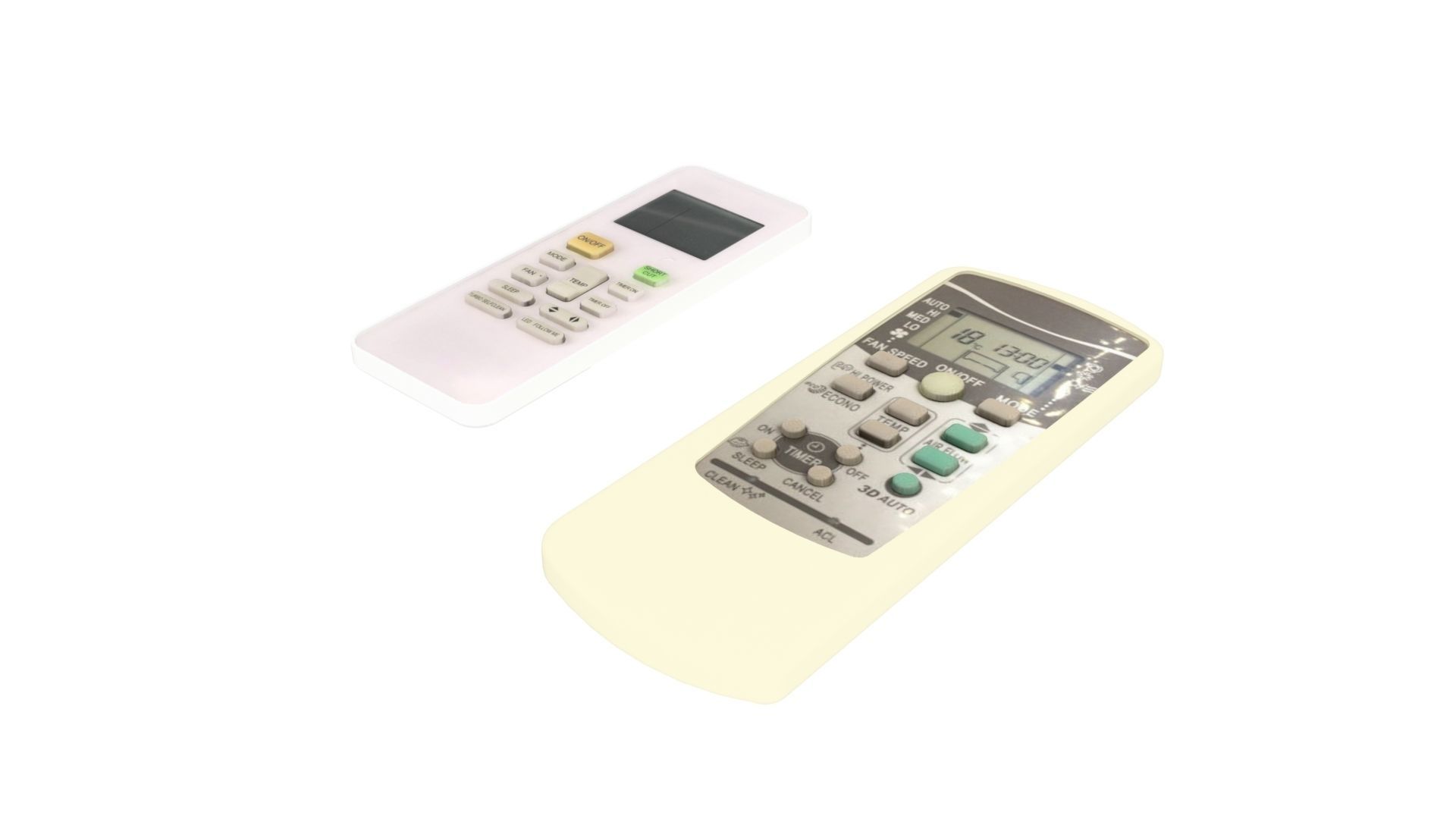 Air Conditioner Remote Controls Set 3D model | CGTrader