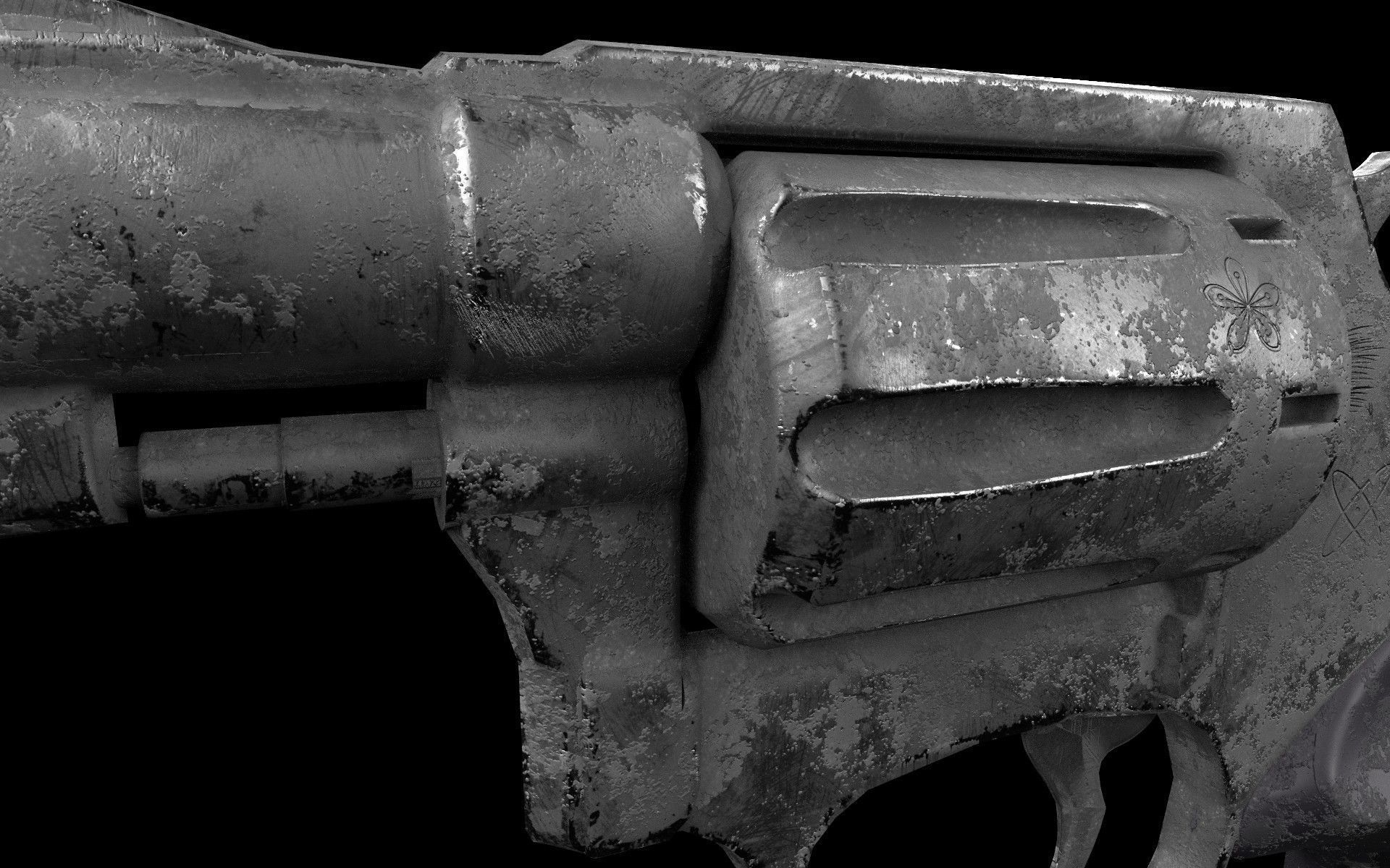 Hand made old revolver game ready 3D model | CGTrader