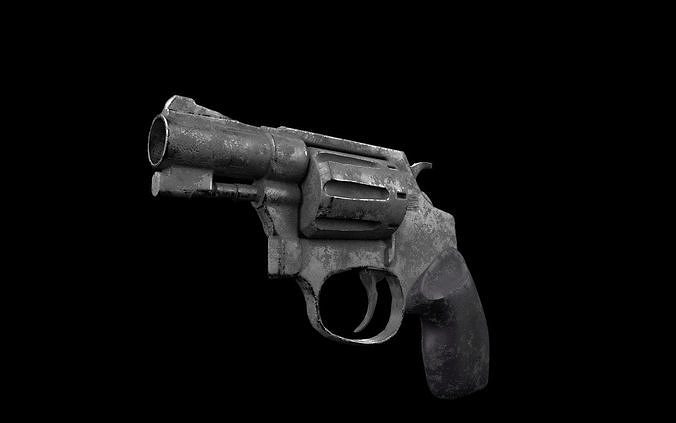 Hand made old revolver game ready 3D model | CGTrader