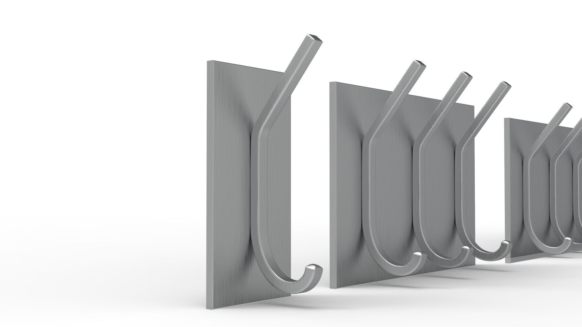 HANGER metal shelf with four hooks 3D model | CGTrader