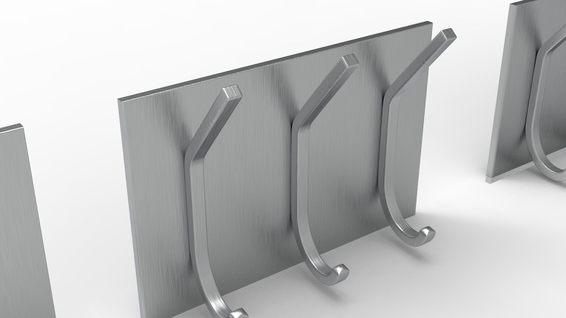 HANGER metal shelf with four hooks 3D model | CGTrader