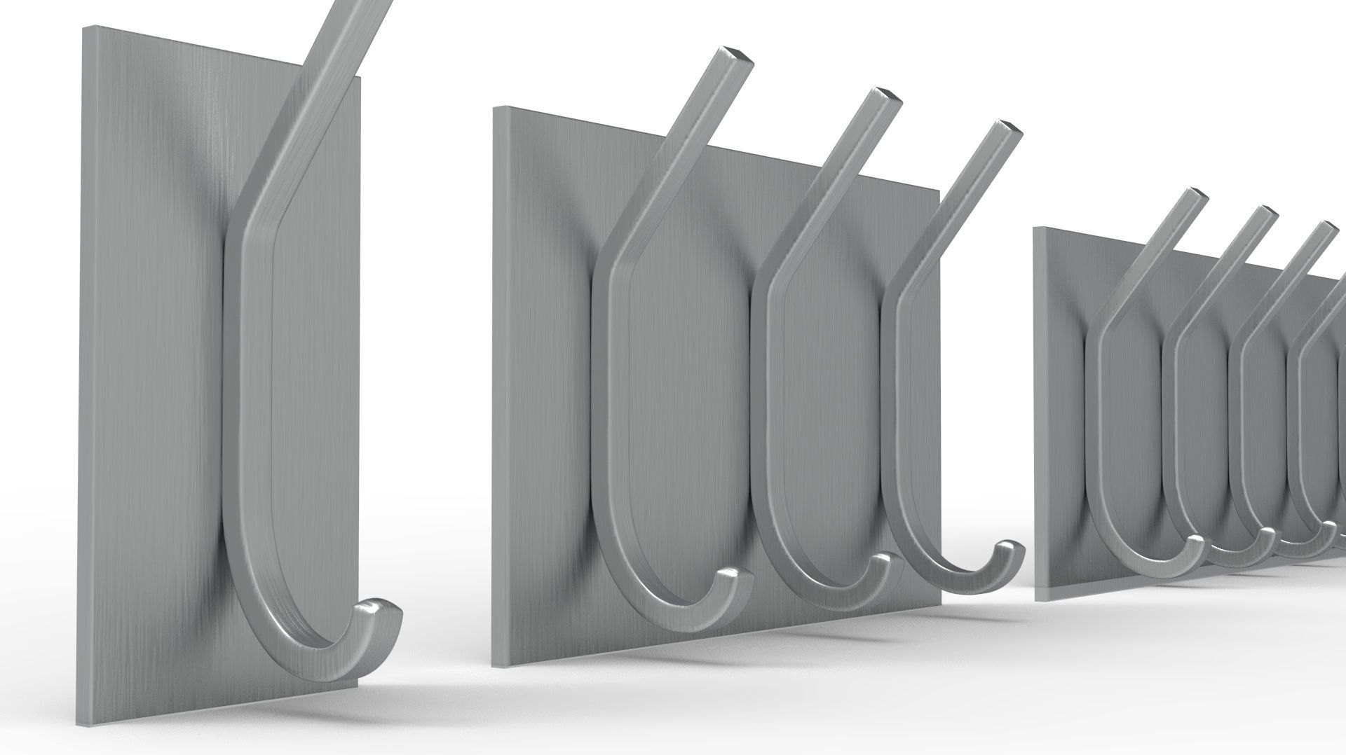 HANGER metal shelf with four hooks 3D model | CGTrader