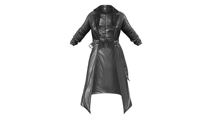 3D model Men Long Casual Urban Street Agent Coat VR / AR / low-poly ...