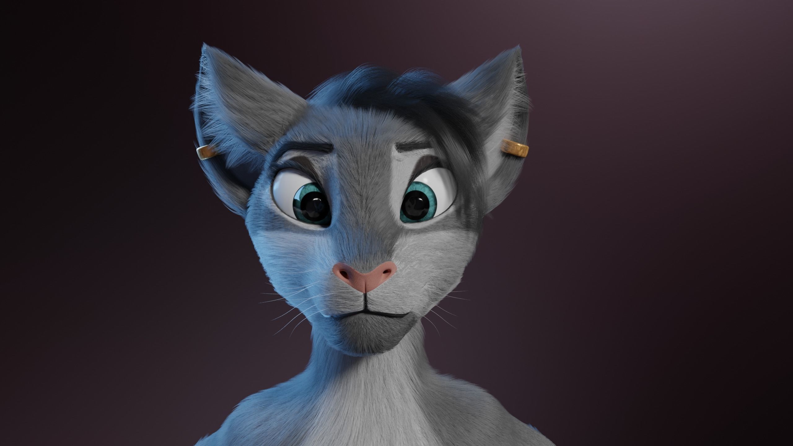 Yennifer Anthro Cat 3D model rigged | CGTrader