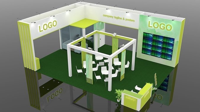 Exhibition Stand Design 12 meter x 9 meter 3D model | CGTrader