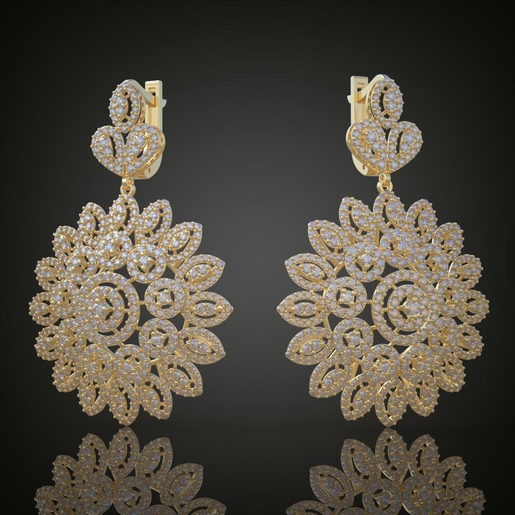 Earring 3D model 3D printable model 0054-10 free 3D model 3D printable ...