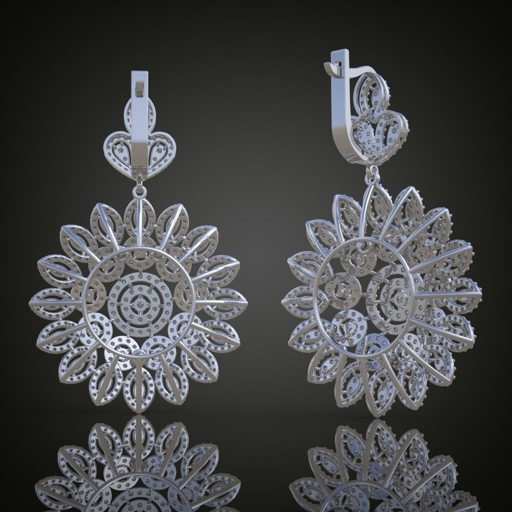 Earring 3D model 3D printable model 0054-10 free 3D model 3D printable | CGTrader