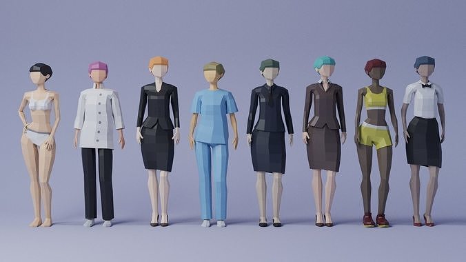 3D model Female Worker Lowpoly VR / AR / low-poly | CGTrader
