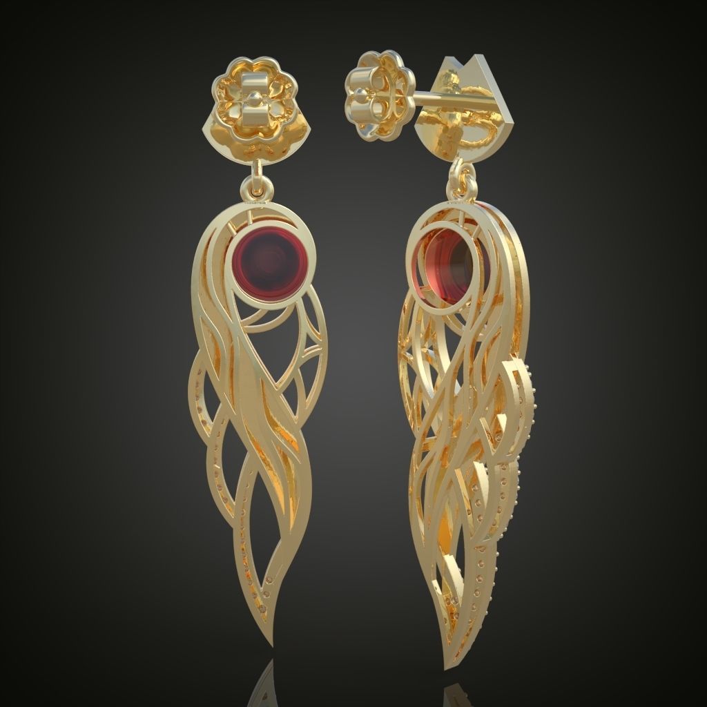 Earring 3D model 3D printable model 0060-12 3D model 3D printable | CGTrader