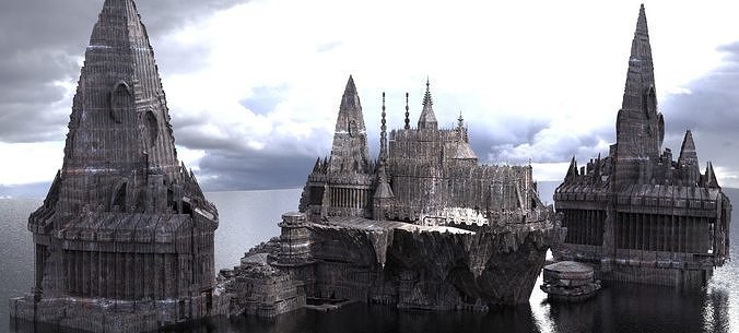 Dark Boss Castle structures Kit bash 2 3D model | CGTrader