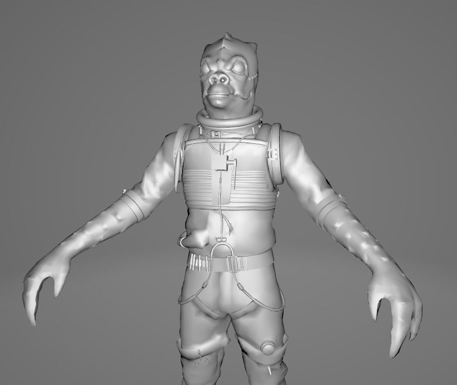 3D model STAR WARS Bossk - Low Poly Game - Battlefield FBX MODEL VR ...