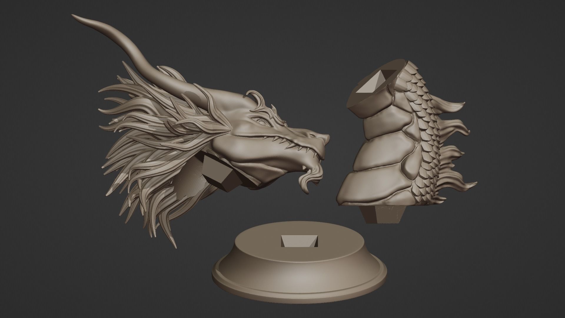 Dragon bust 3D model 3D printable | CGTrader