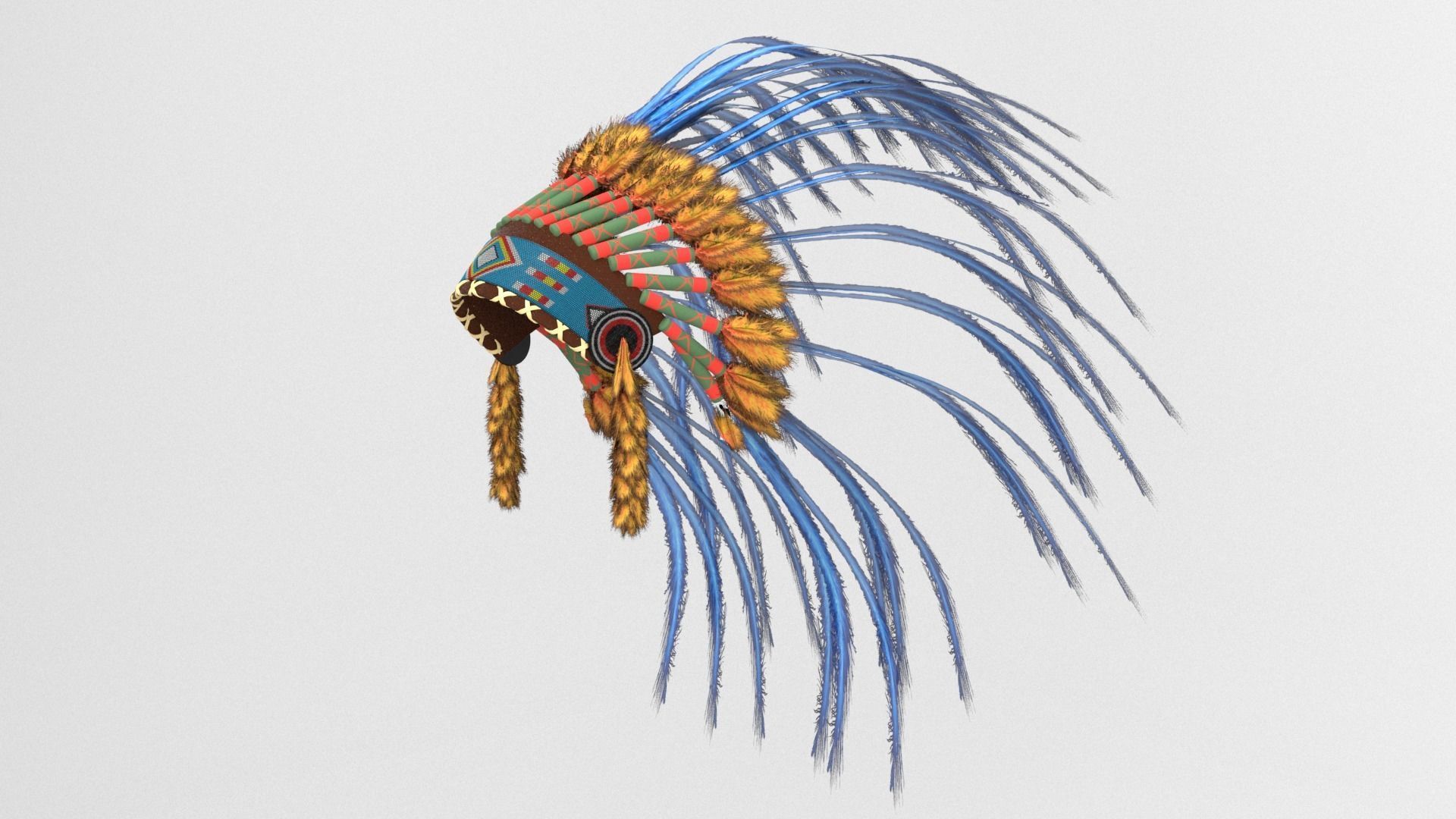 Feather headdress 3D model | CGTrader