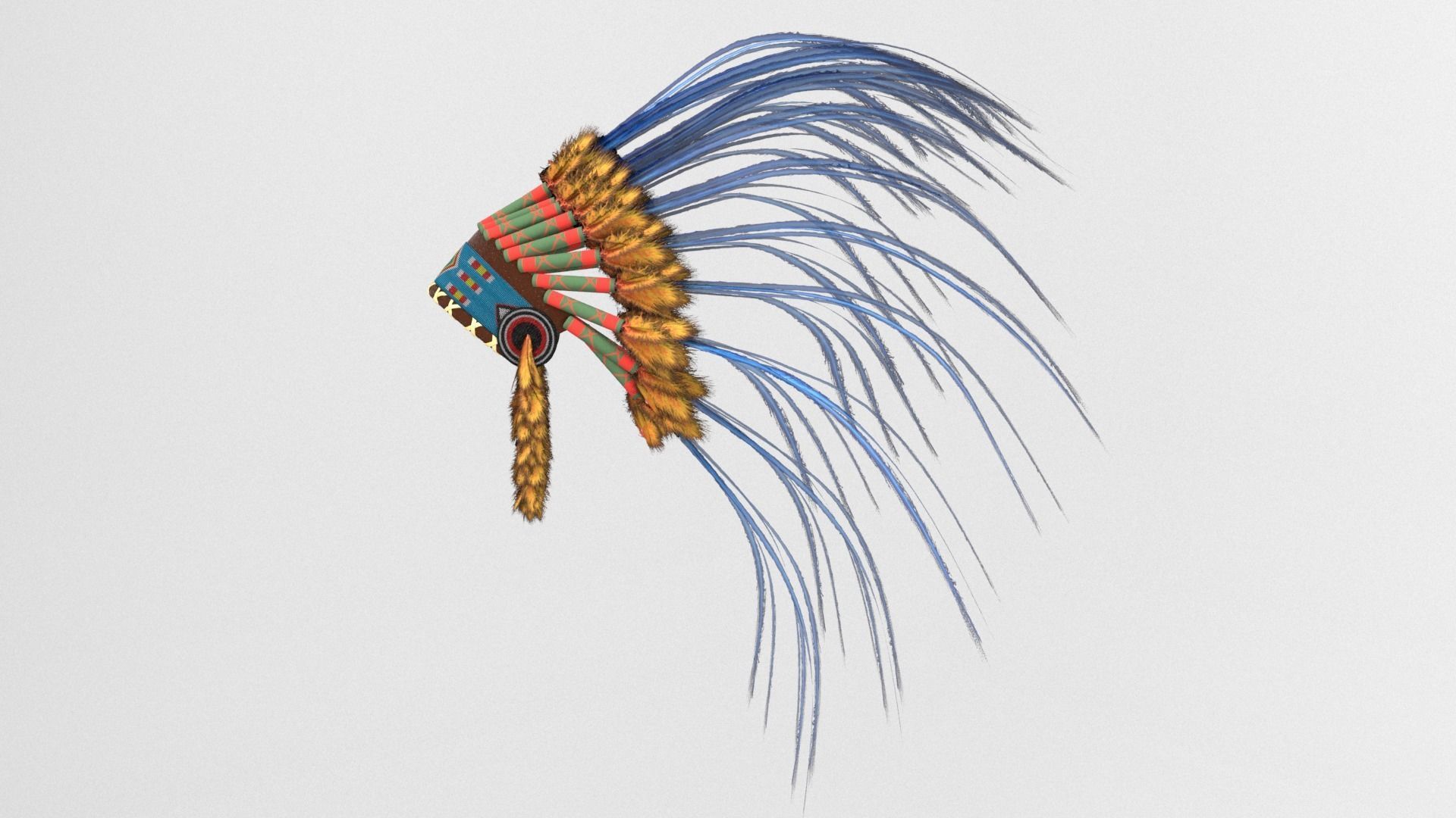 Feather headdress 3D model | CGTrader