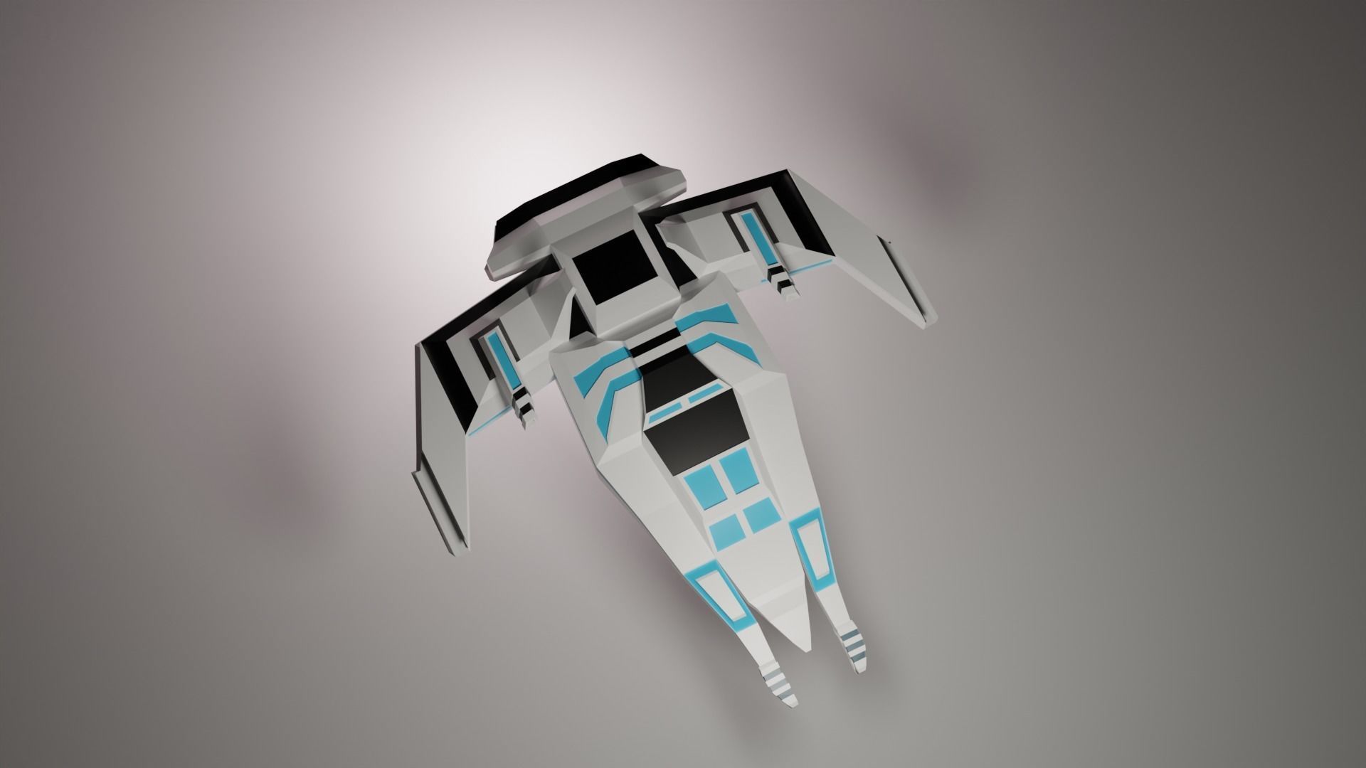 3D model Low poly SpaceShip with stripes VR / AR / low-poly | CGTrader