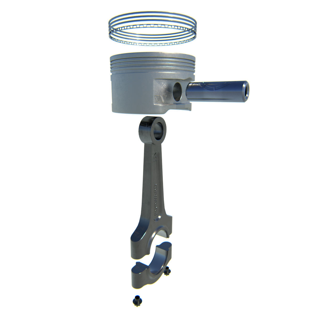 Piston engine 3D model | CGTrader