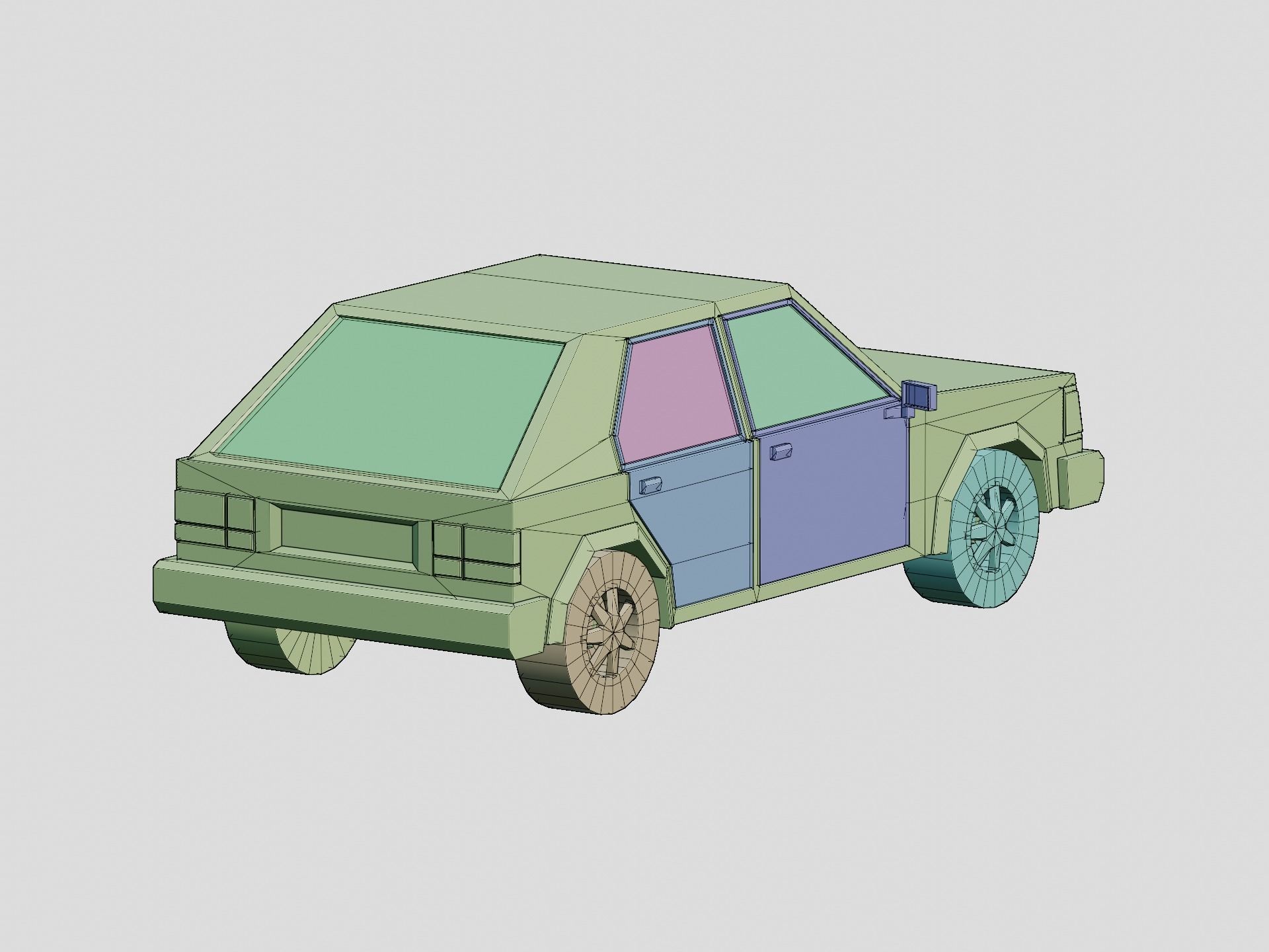 3D model Stylized Cartoon Hatchback Car VR / AR / low-poly | CGTrader