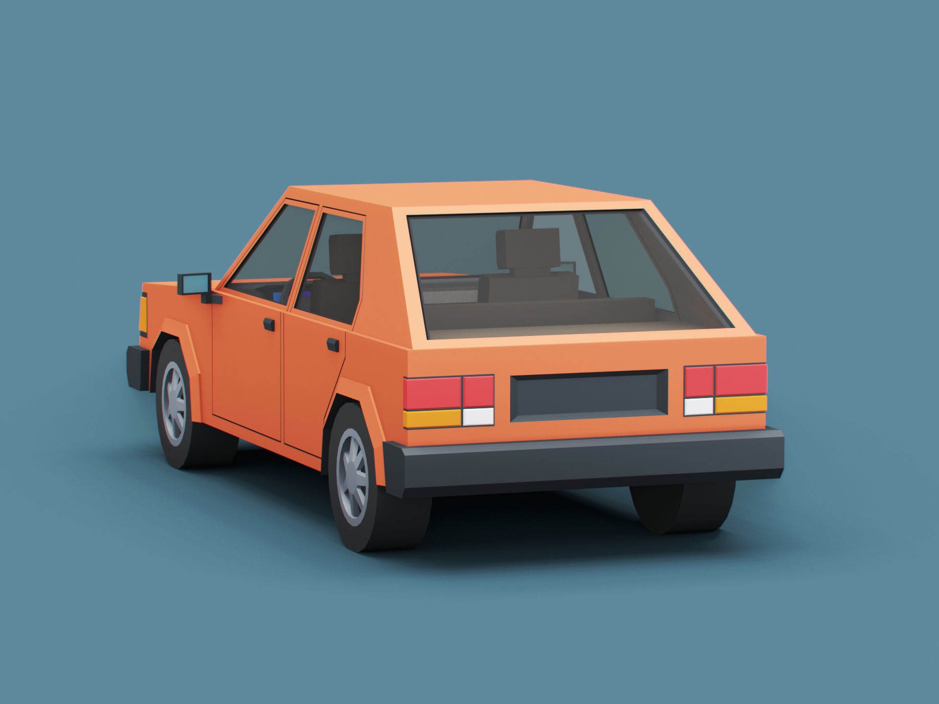 3D model Stylized Cartoon Hatchback Car VR / AR / low-poly | CGTrader