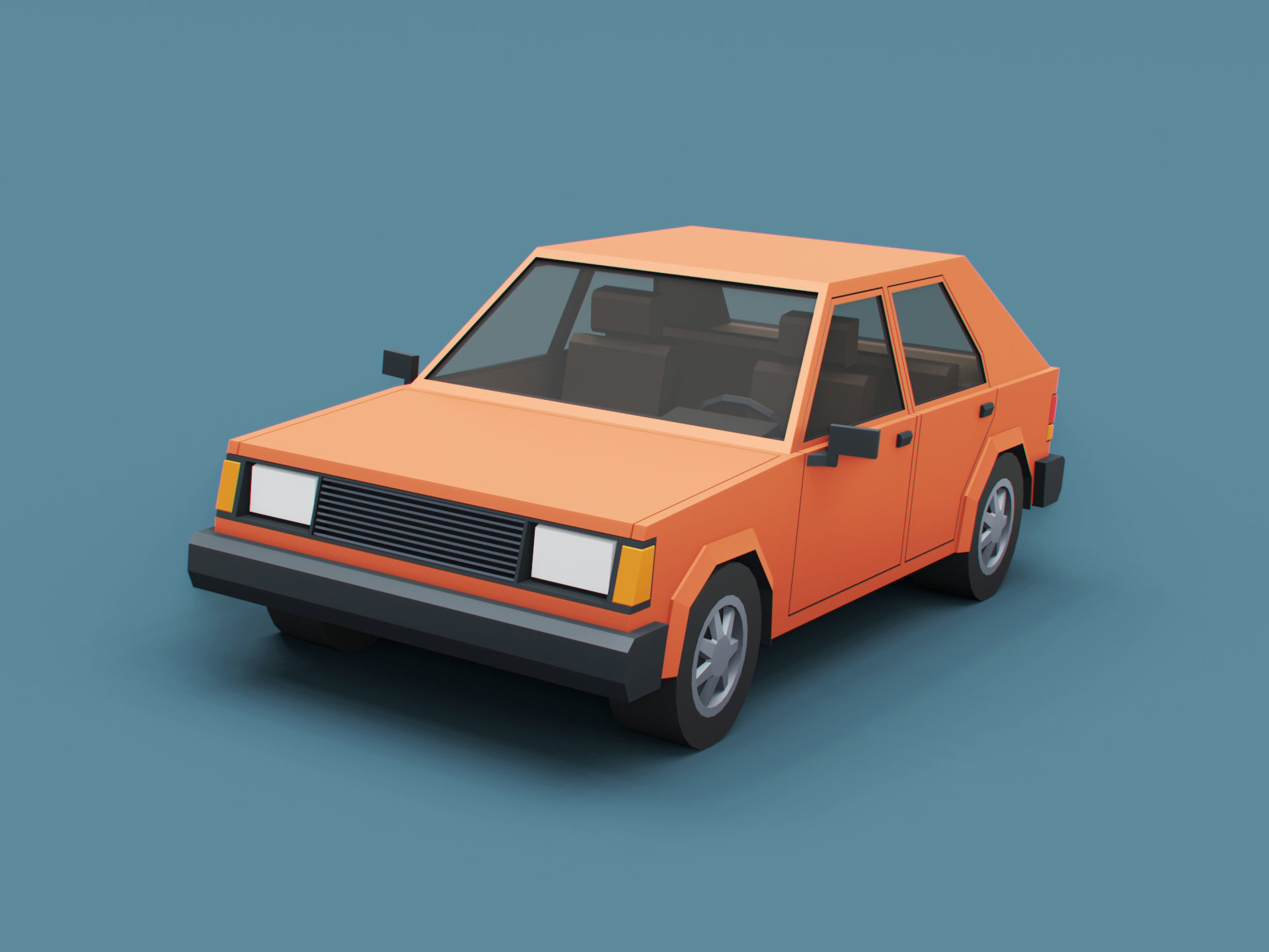 3D model Stylized Cartoon Hatchback Car VR / AR / low-poly | CGTrader