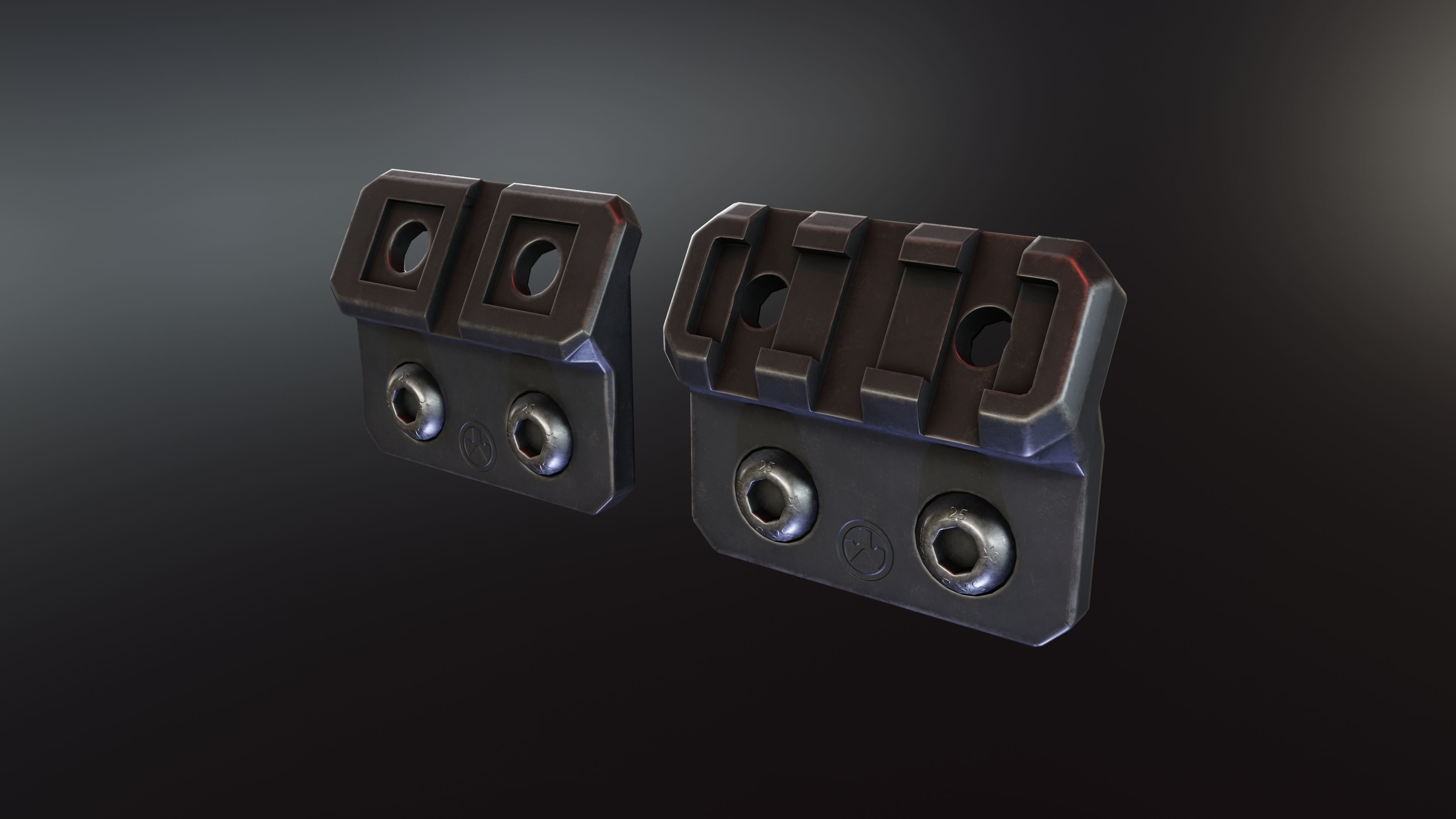 3D model MLOK offset mounts VR / AR / low-poly | CGTrader