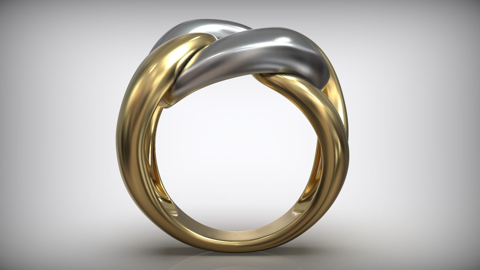 Right Hand Cuban Chain Link Polish Ring 3D model 3D printable | CGTrader