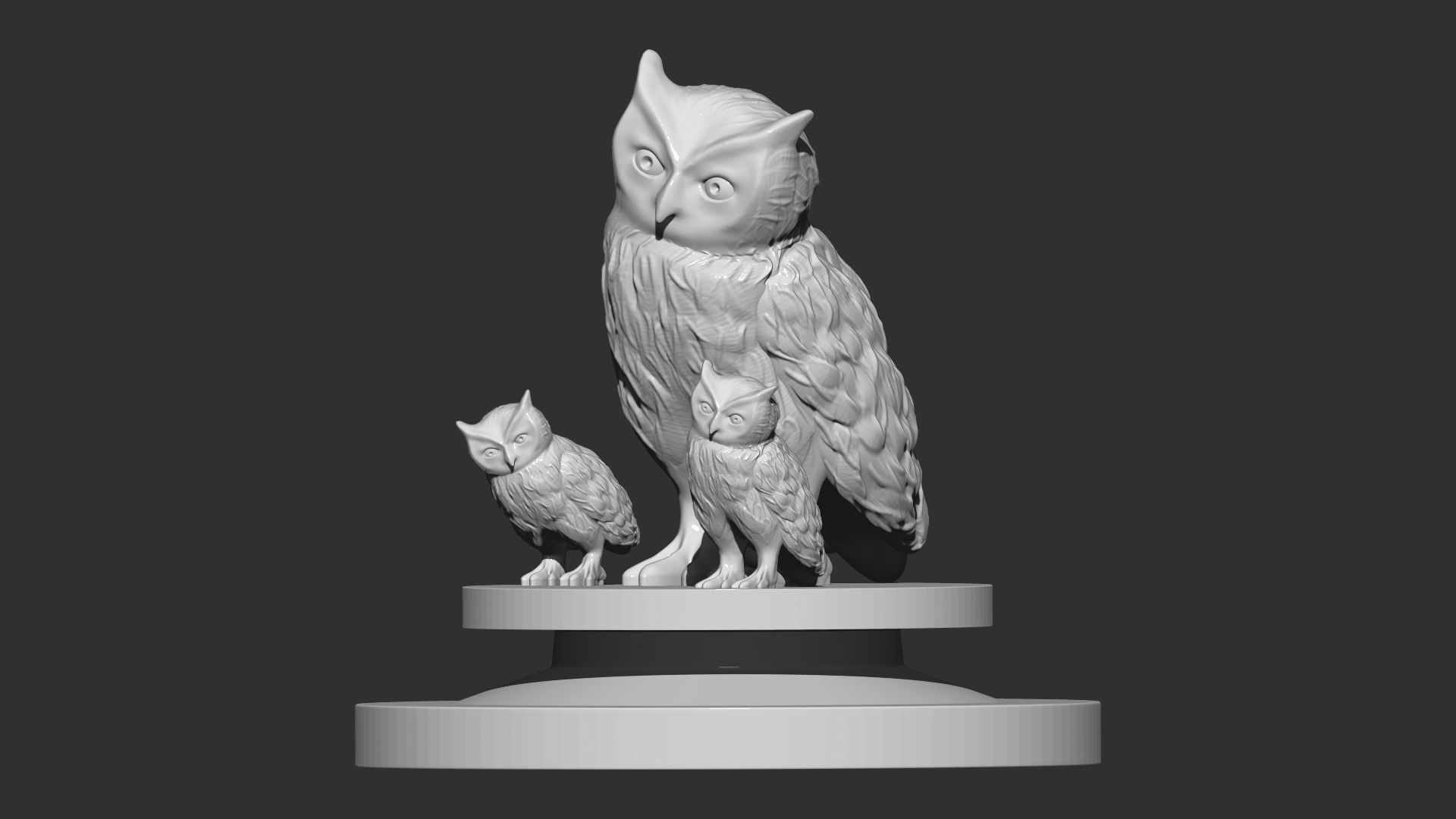 Owl Family 3d print 3D model | CGTrader
