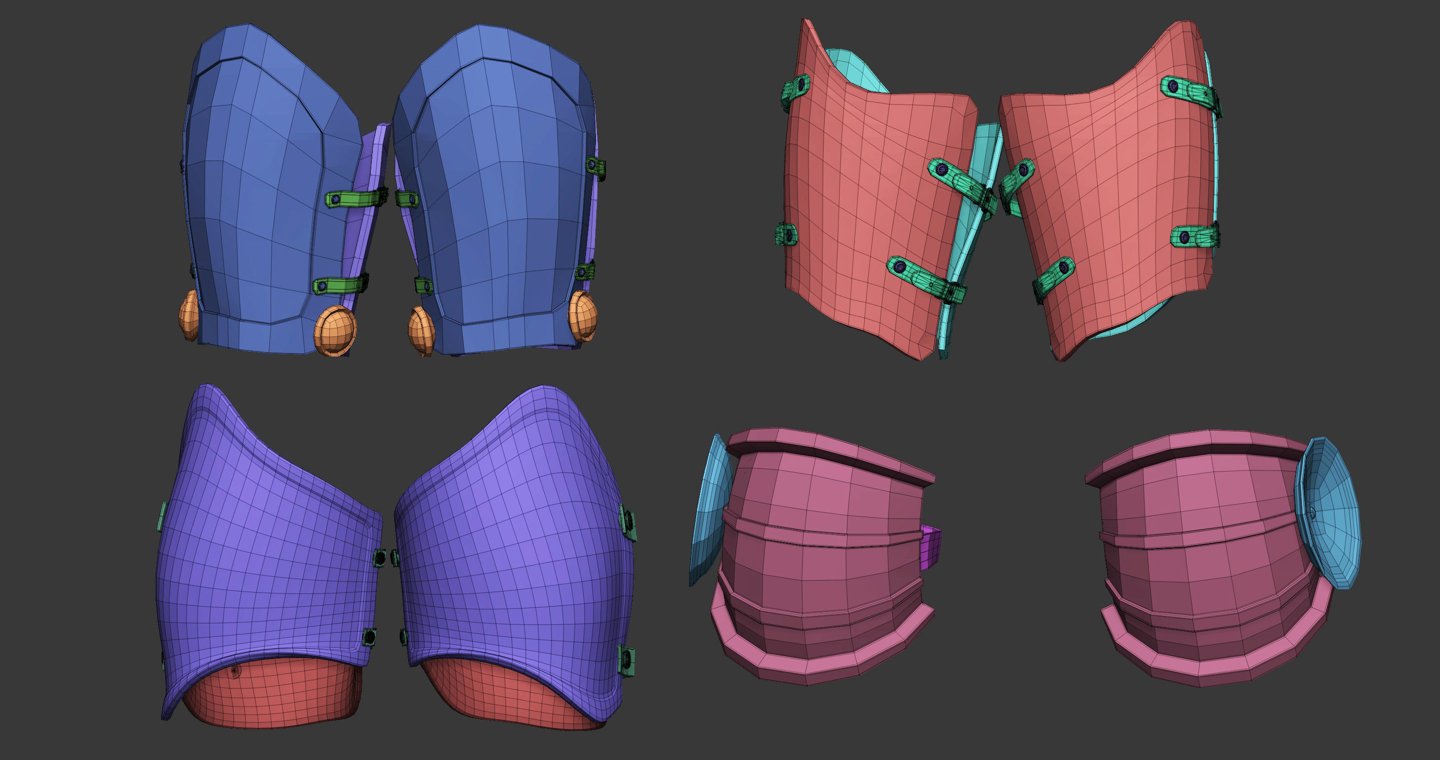 20 Low poly medieval leg armor base mesh IMM brush 3D model | CGTrader