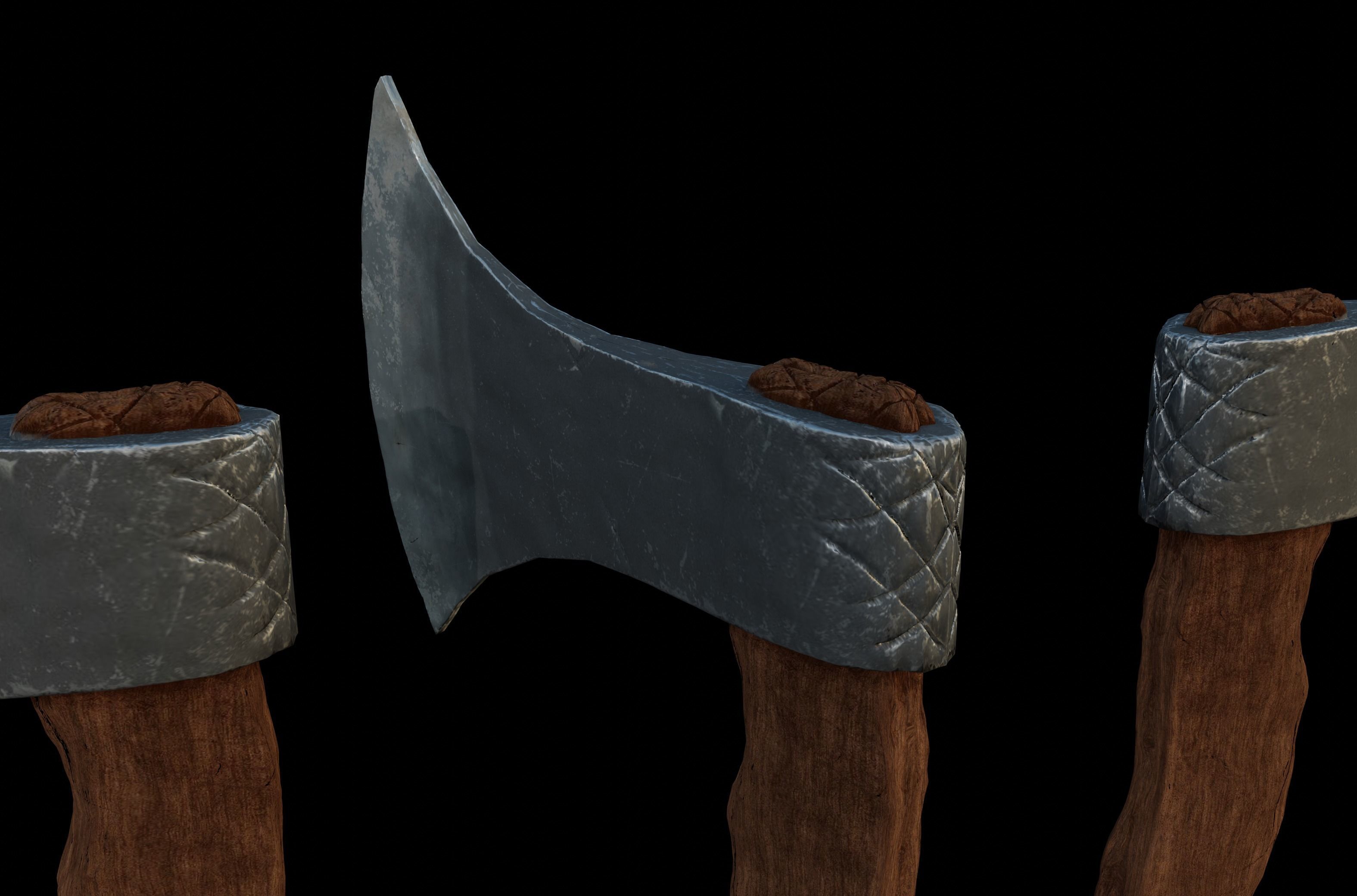 detailed realistic wooden ax 3D model | CGTrader