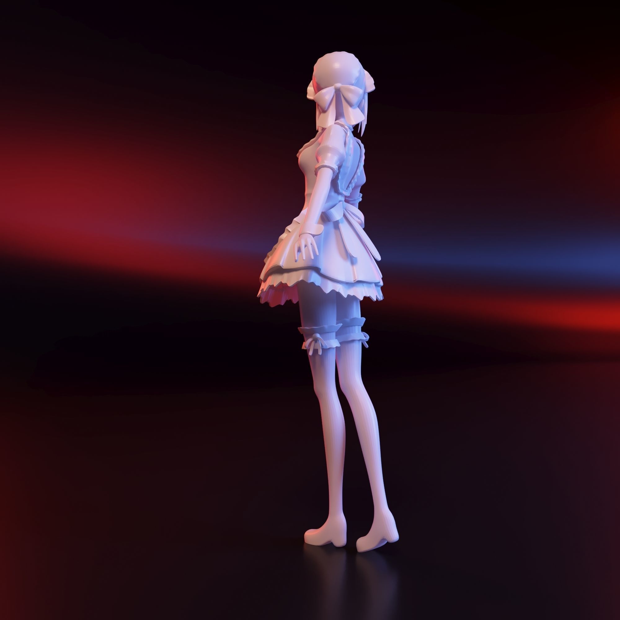 anime girl 3D model 3D printable | CGTrader