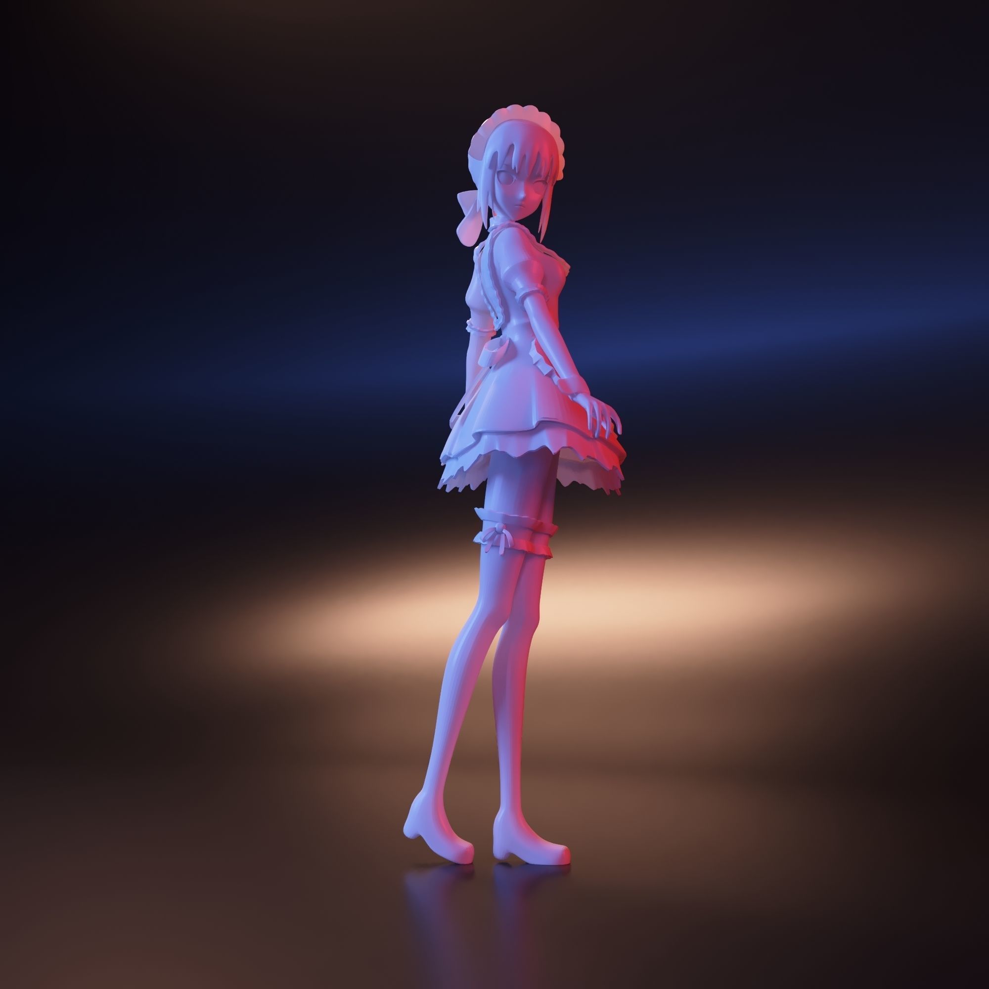 anime girl 3D model 3D printable | CGTrader