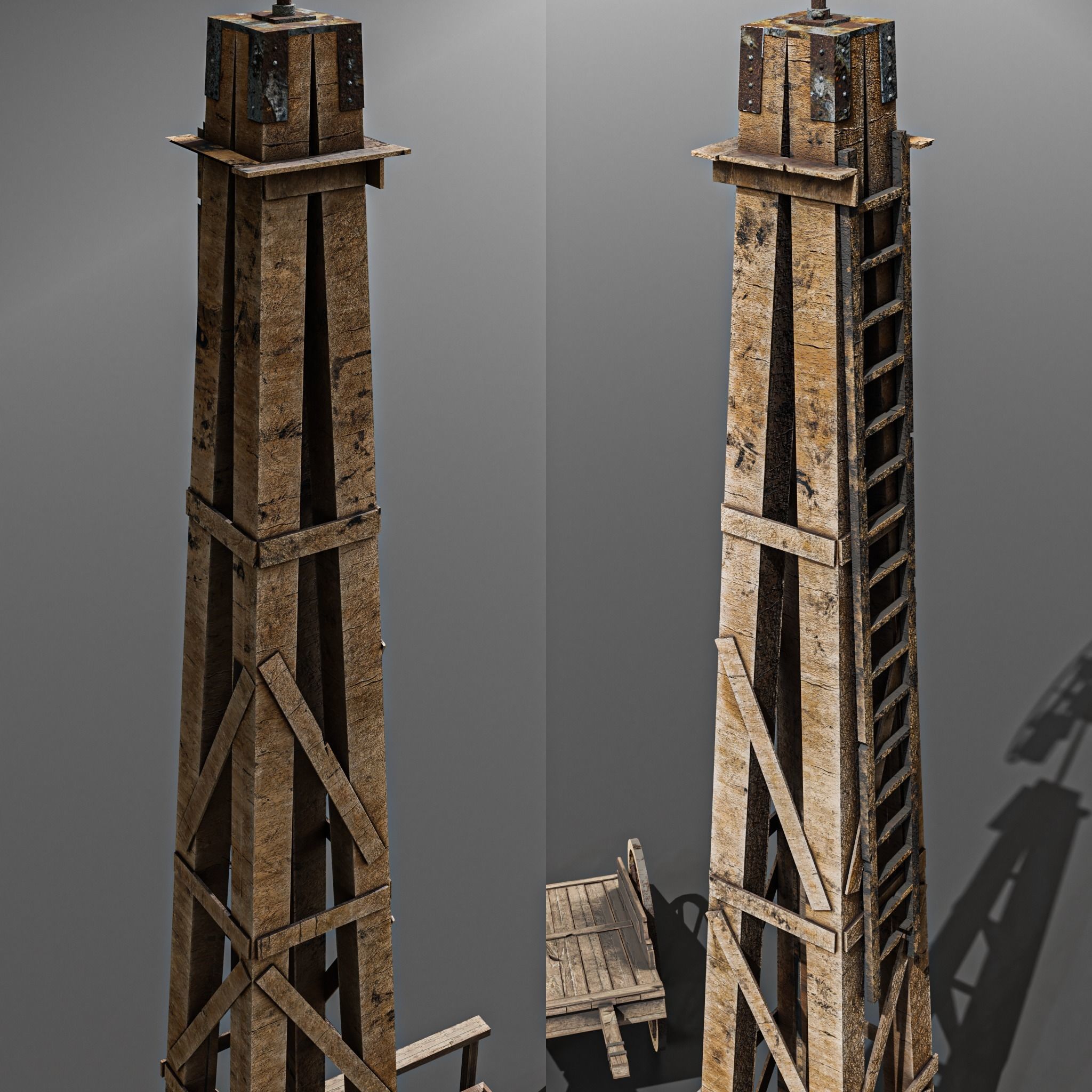 3D model wester city detail Low-poly 3D model 01 VR / AR / low-poly ...